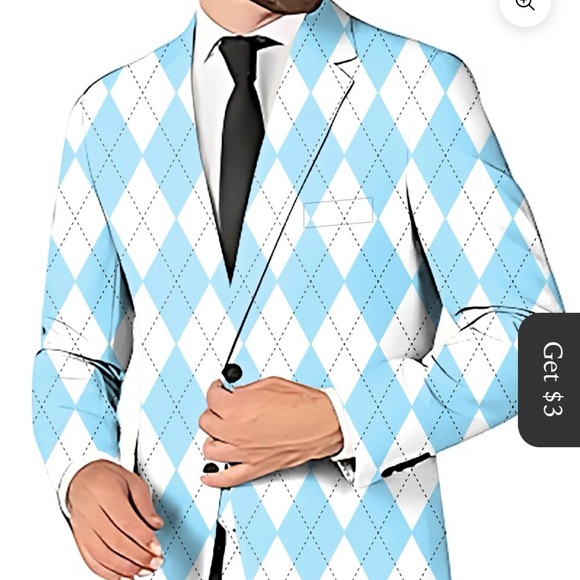 Golf Gentry | Suits & Blazers | Mens Blue And White Argyle Blazer ...
